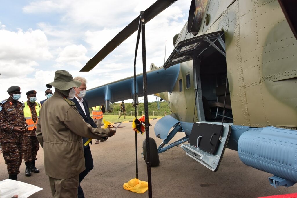 President Museveni commissions first overhauled Russian helicopter in ...